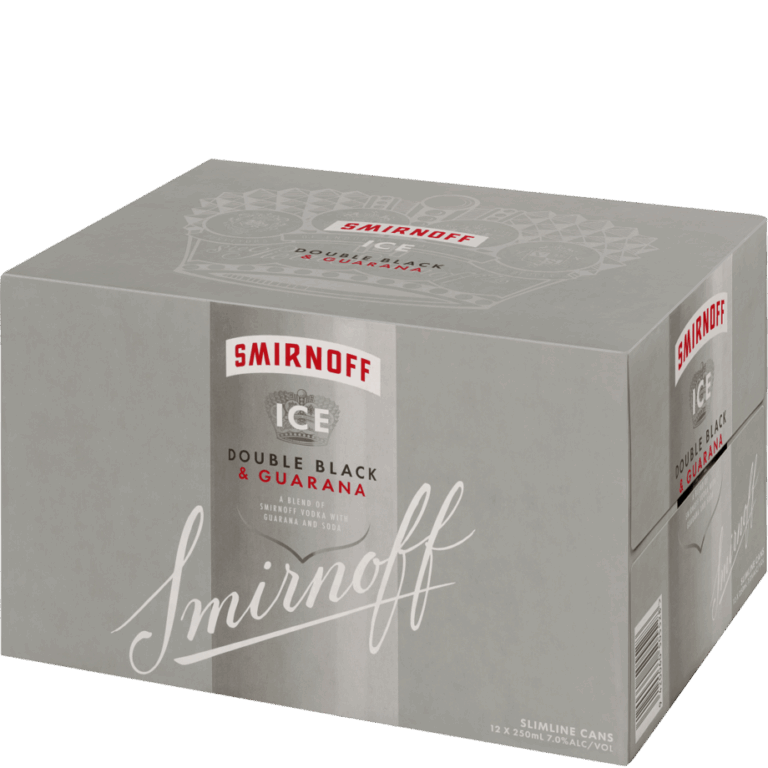 Smirnoff Ice Double Black Guarana Zero Sugar 7% 250mL Can 12 Pack ...